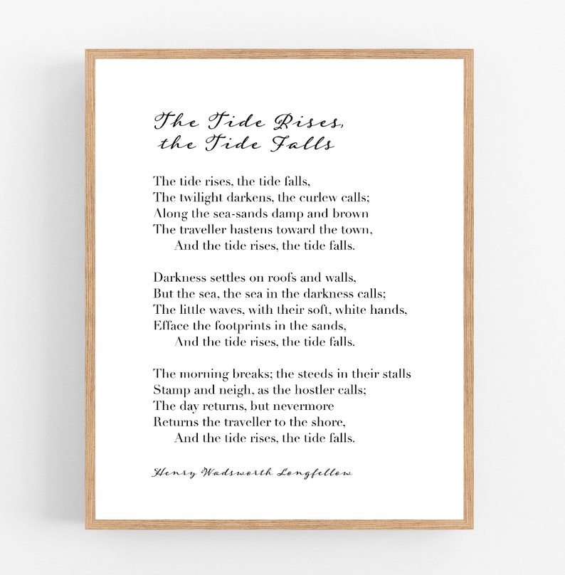 The Tide Rises the Tide Falls / Henry Wadsworth Longfellow / Printable ...