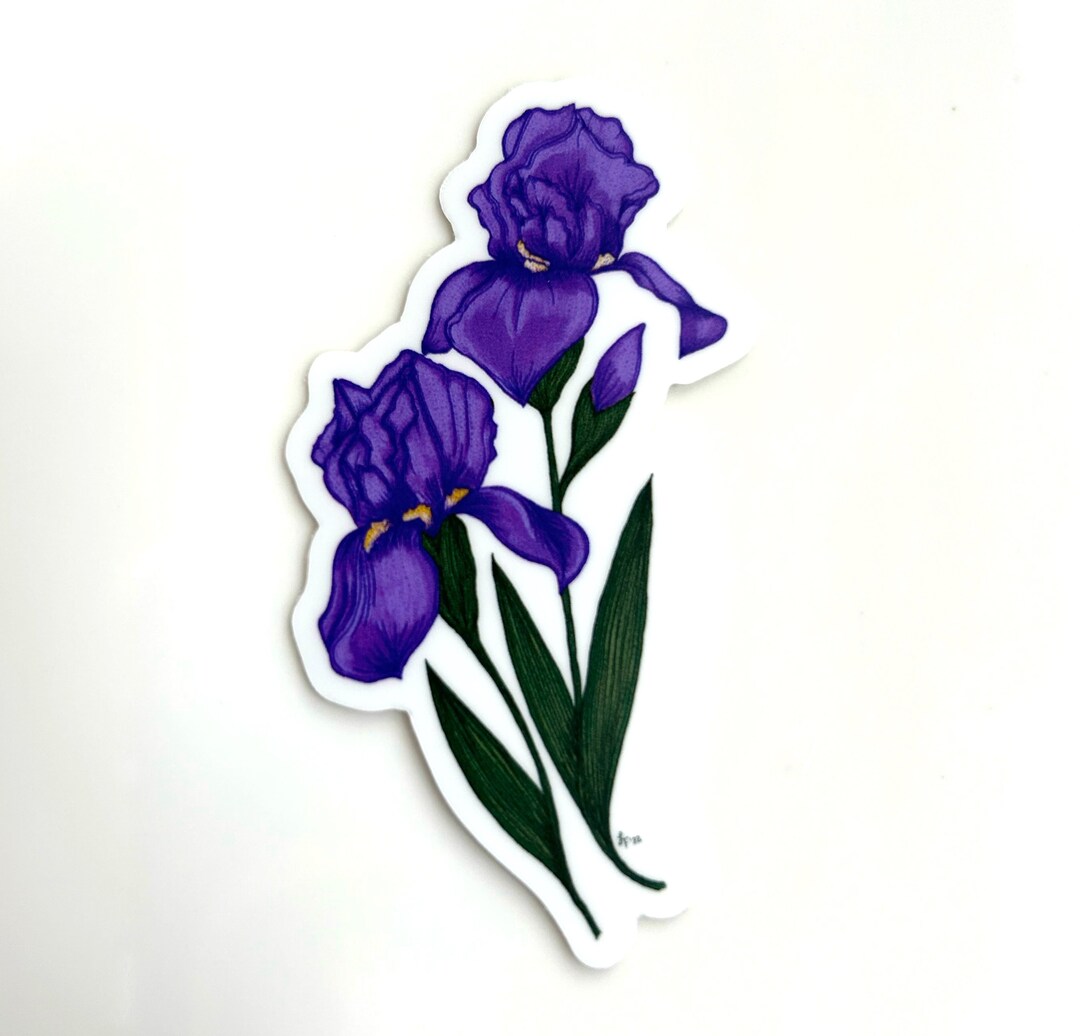 3" Purple Iris Vinyl Sticker / Waterproof Purple Iris Decal / Tennessee ...