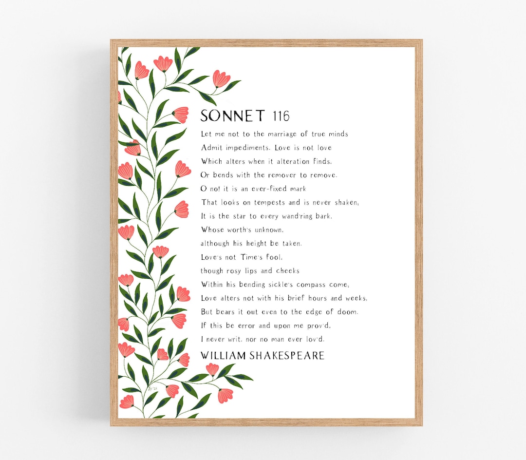 Sonnet 116 / Shakespeare / Printable / Art / Digital Download ...