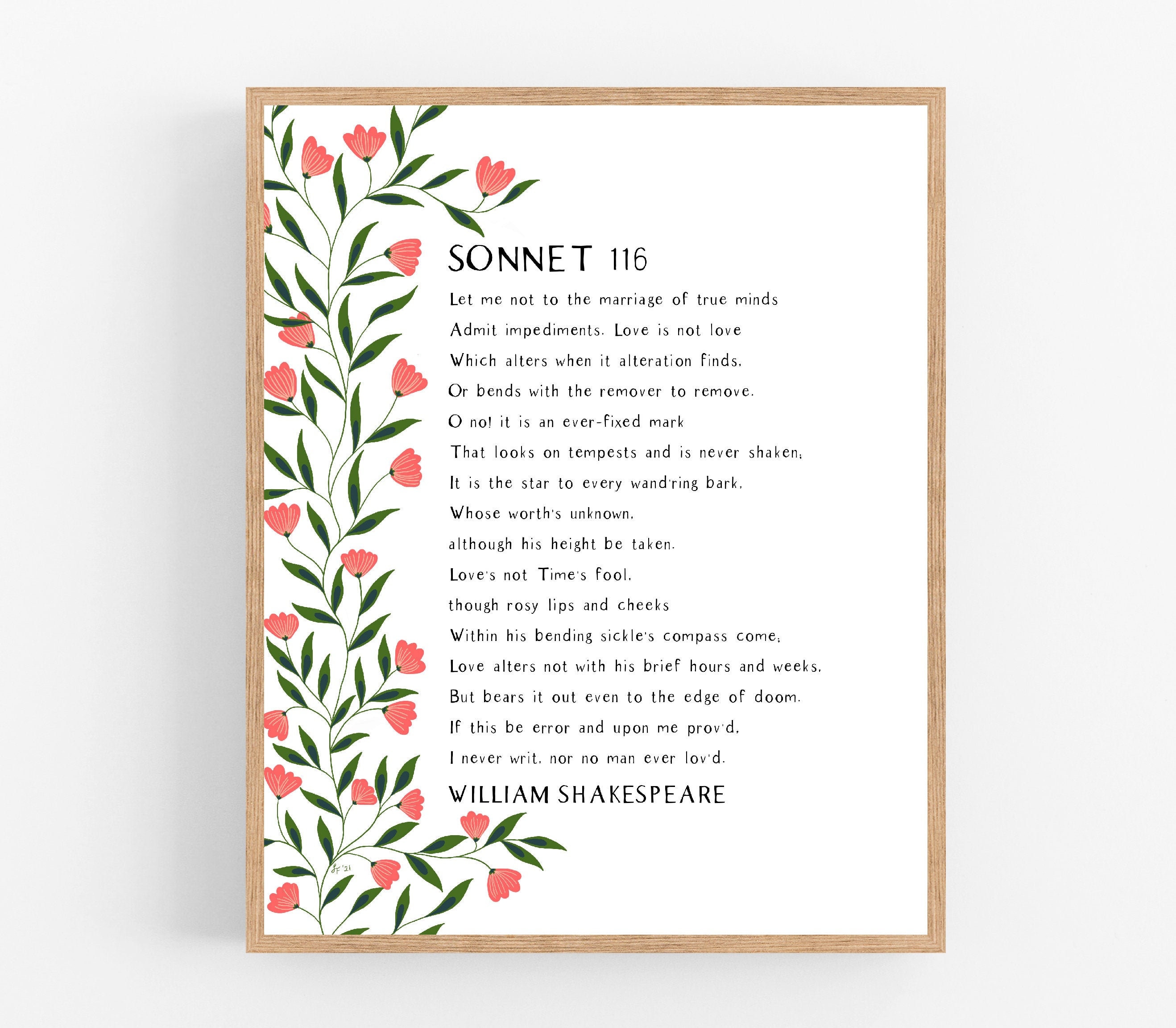 Sonnet 116 / Shakespeare / Printable / Art / Digital Download - Etsy