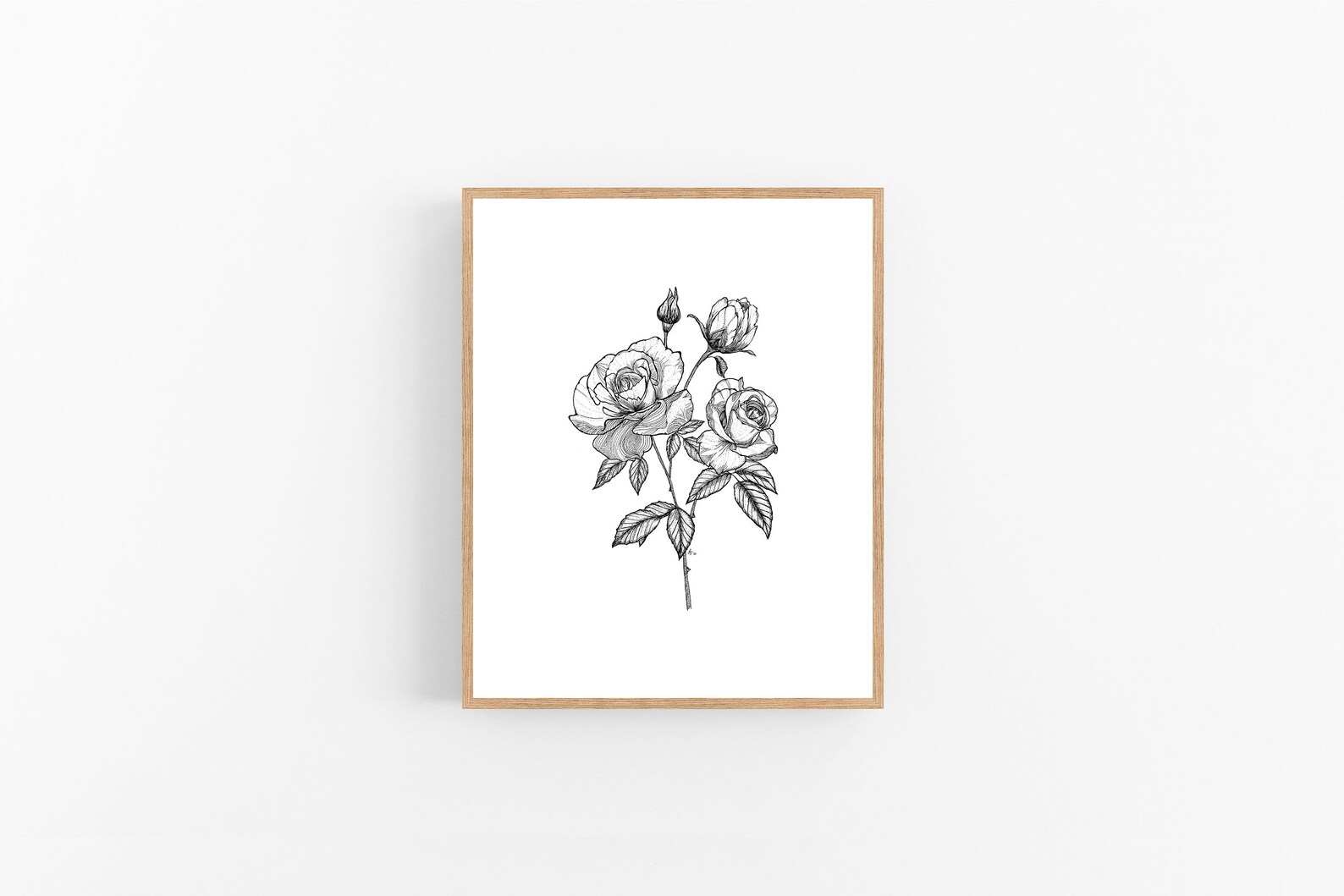 Rose Sketch Print / Printable / Art / Digital Download / Pen - Etsy
