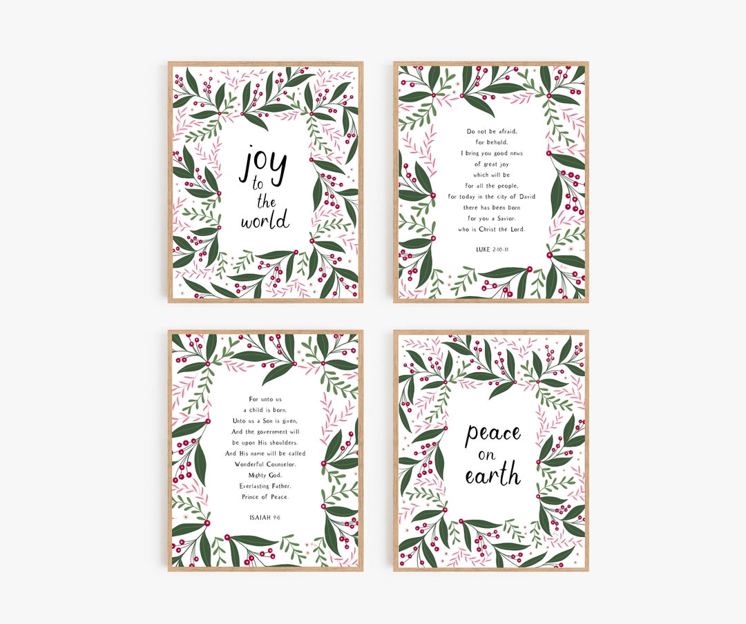 8x10 Christmas White Floral Set of 4 / Four 8x10s / Printable / Digital ...