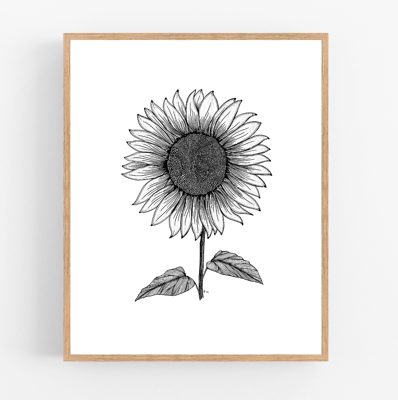 Sunflower Ink Sketch Print / Kansas State Flower Printable / - Etsy
