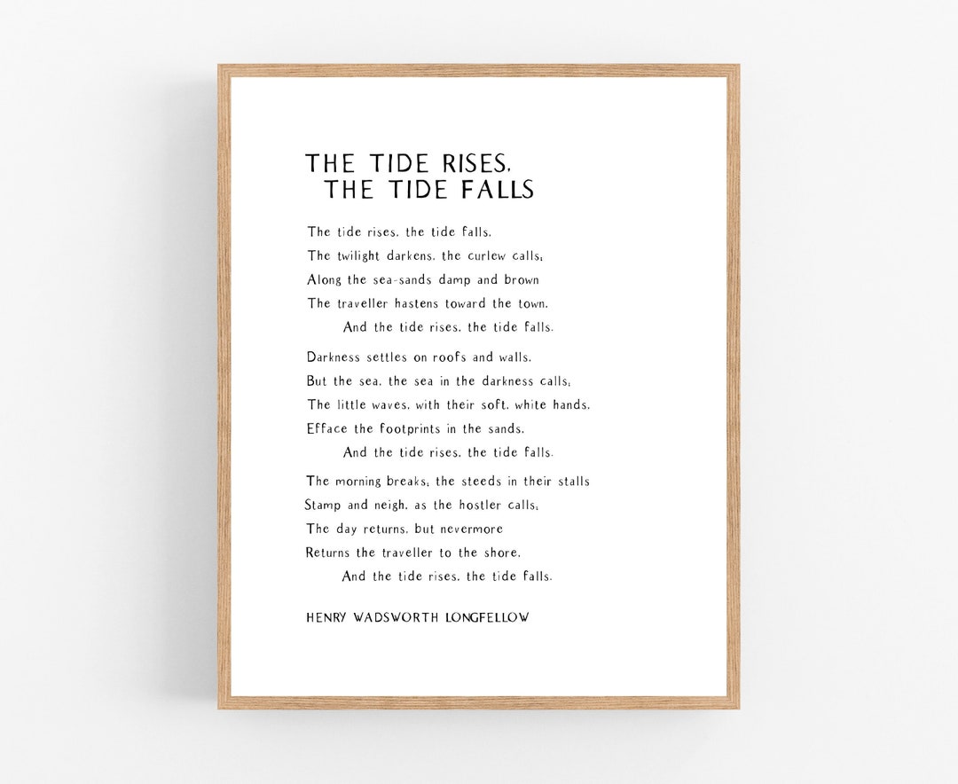 The Tide Rises the Tide Falls / Henry Wadsworth Longfellow / Printable ...