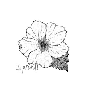 Flor De Maga Black Ink Illustration Digital Download / Puerto Rico ...