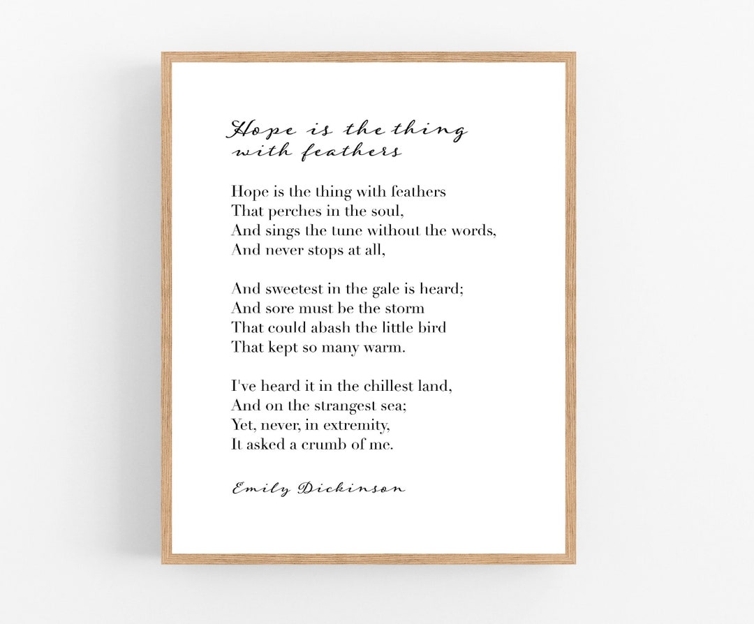 Hope is the Thing With Feathers / Emily Dickinson / Printable / Art ...