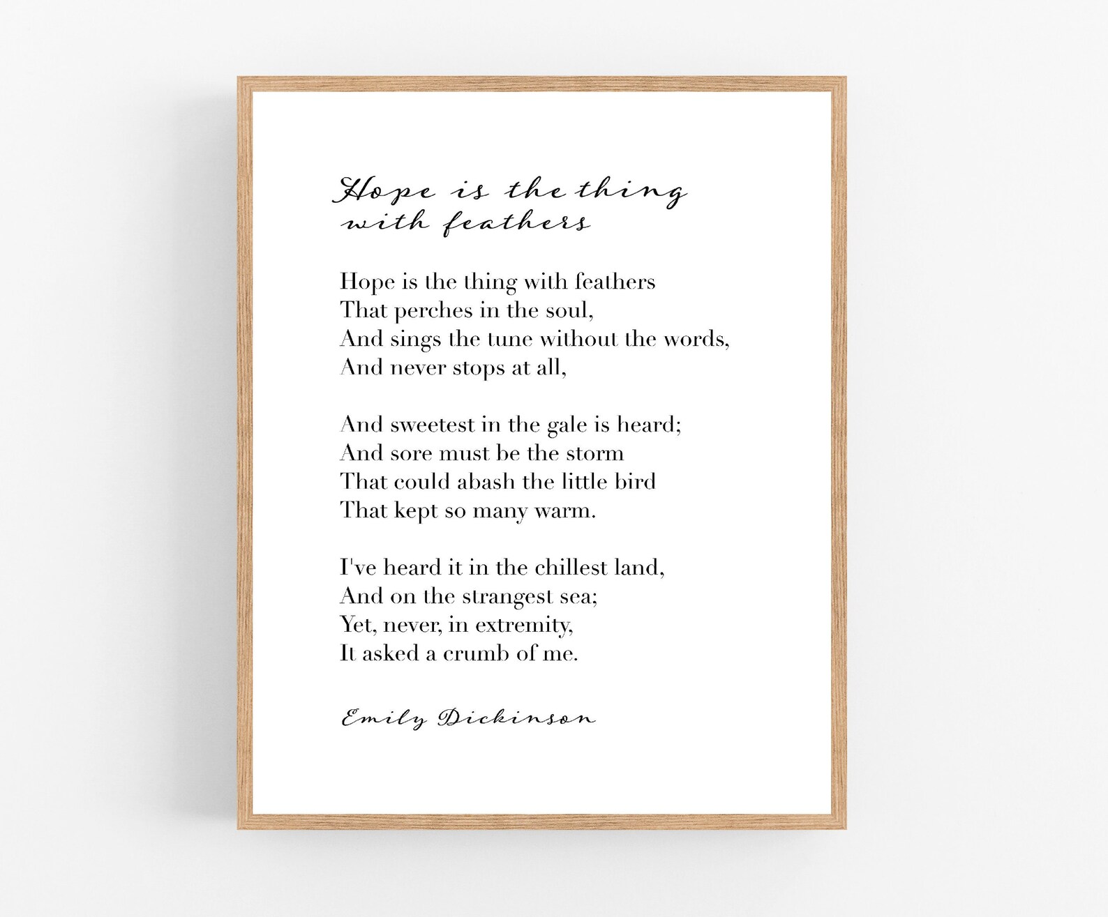 Hope is the Thing With Feathers / Emily Dickinson / Printable / Art ...