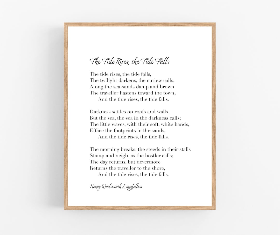 The Tide Rises the Tide Falls / Henry Wadsworth Longfellow / Printable ...