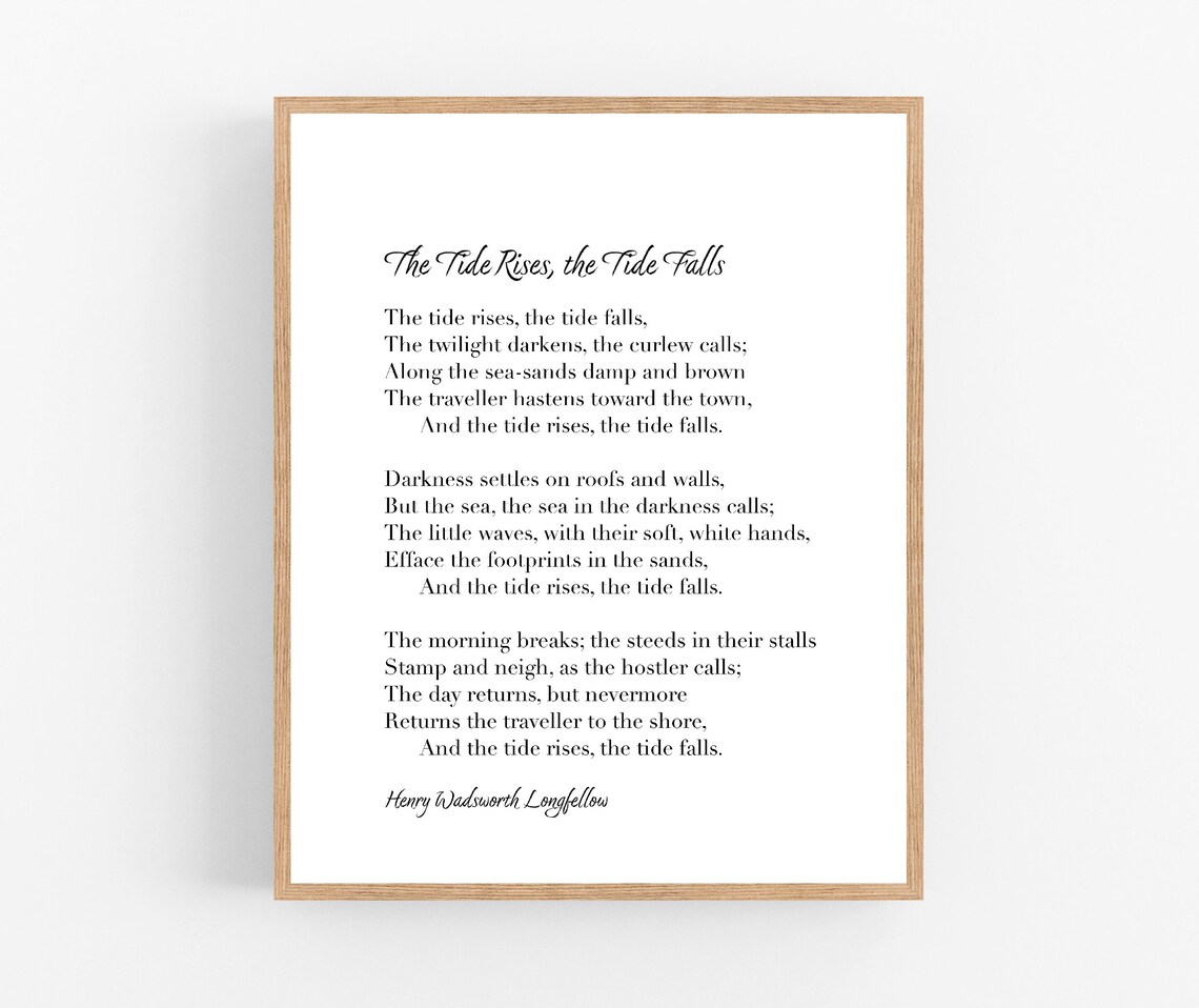The Tide Rises the Tide Falls / Henry Wadsworth Longfellow / Printable ...