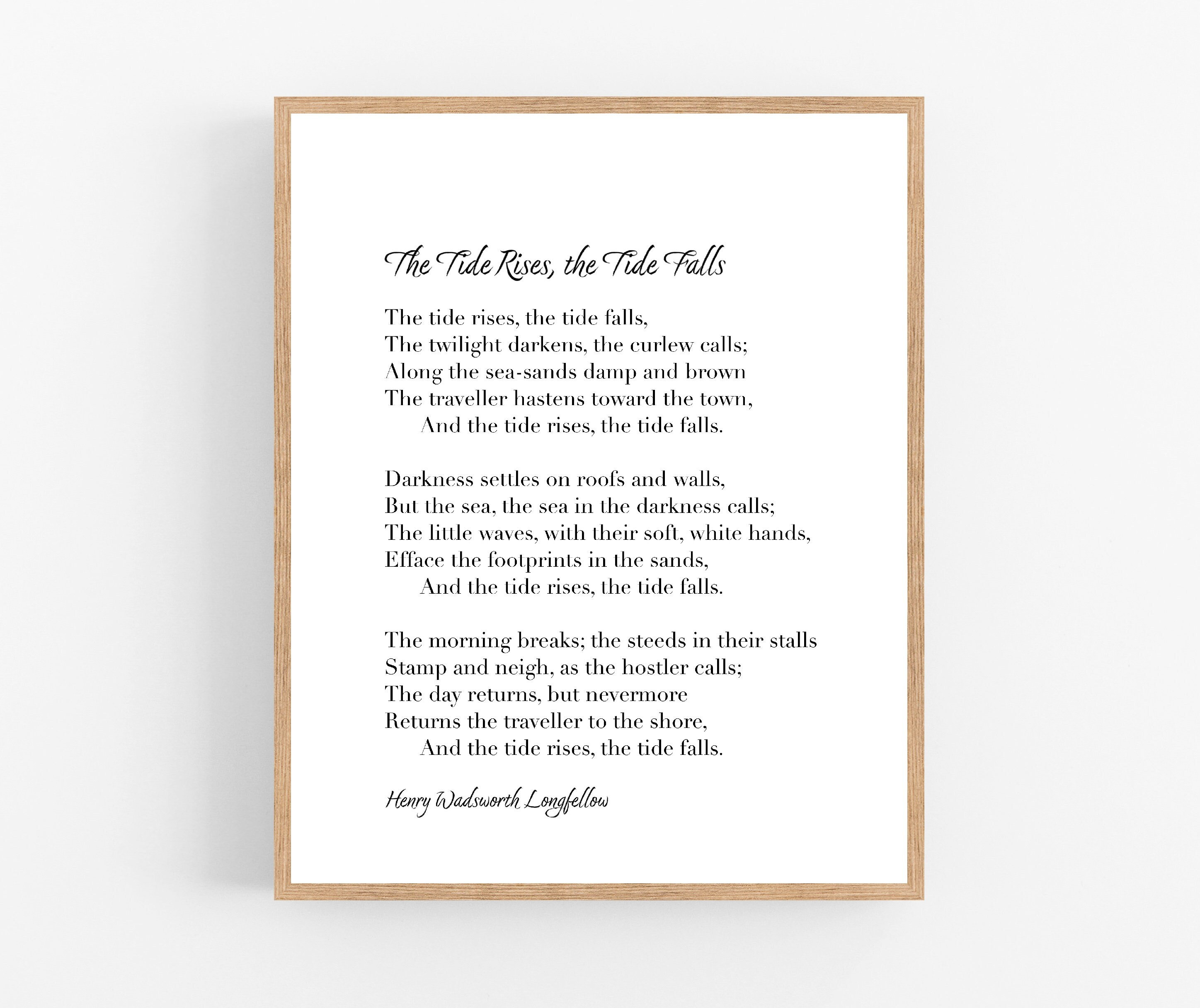 The Tide Rises the Tide Falls / Henry Wadsworth Longfellow / Printable ...