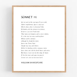 Sonnet 116 / Shakespeare / Printable / Art / Digital Download ...