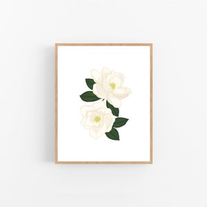 Magnolia Color Illustration Print / Printable / Art / Digital Download ...