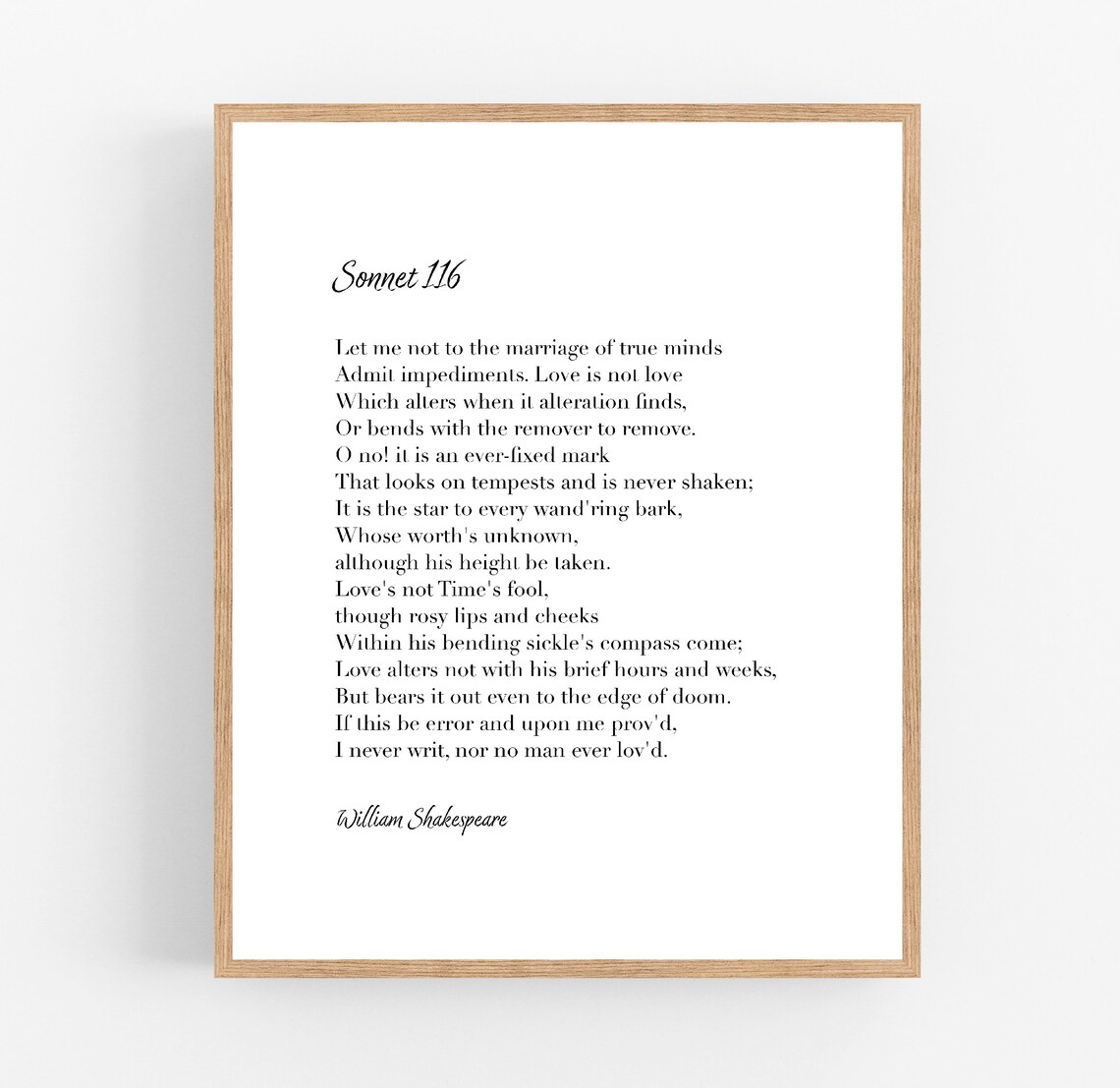 Sonnet 116 / Shakespeare / Printable / Art / Digital Download ...