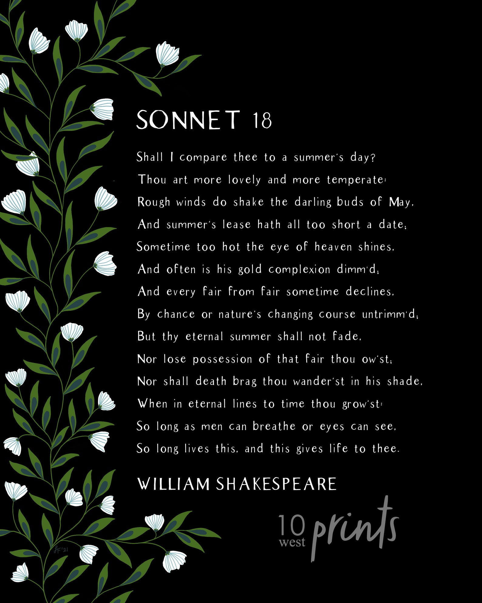 Sonnet 18 / Shakespeare / Printable / Art / Digital Download / | Etsy