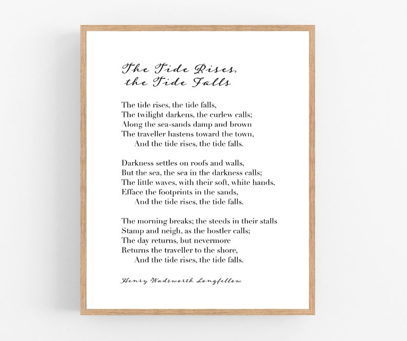 The Tide Rises the Tide Falls / Henry Wadsworth Longfellow / Printable ...