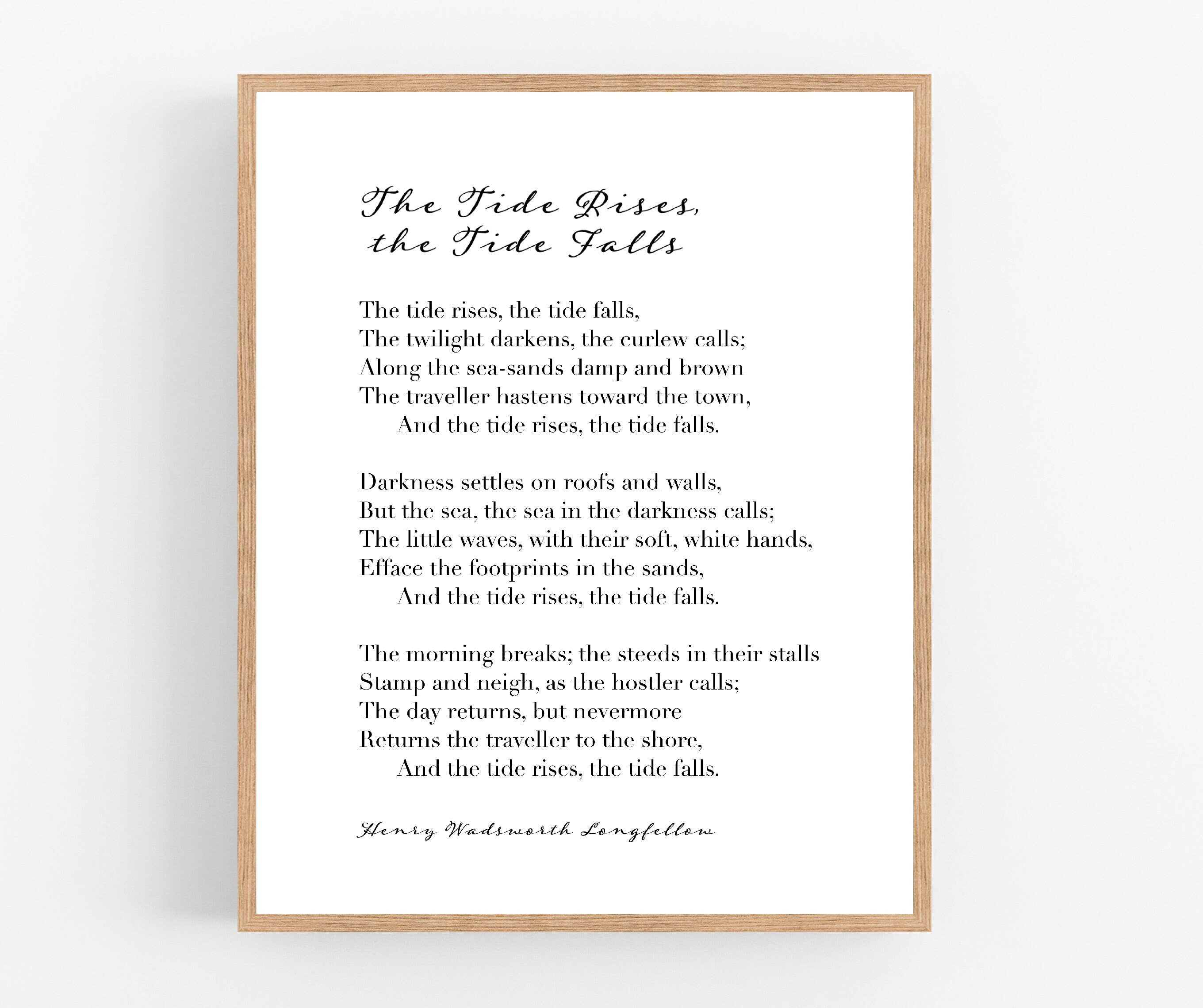 The Tide Rises the Tide Falls / Henry Wadsworth Longfellow / Printable ...