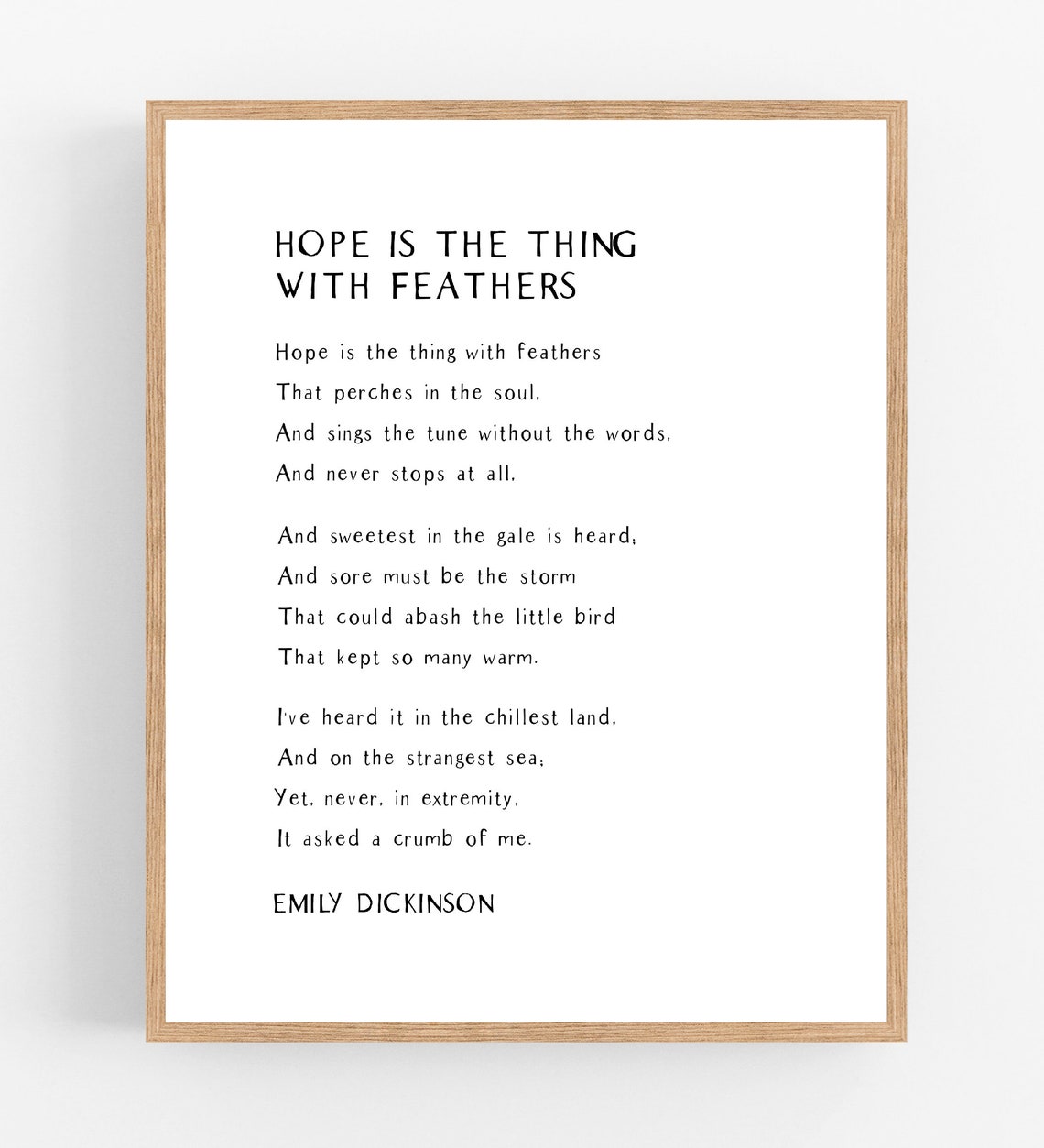 Hope is the Thing With Feathers / Emily Dickinson / Printable - Etsy