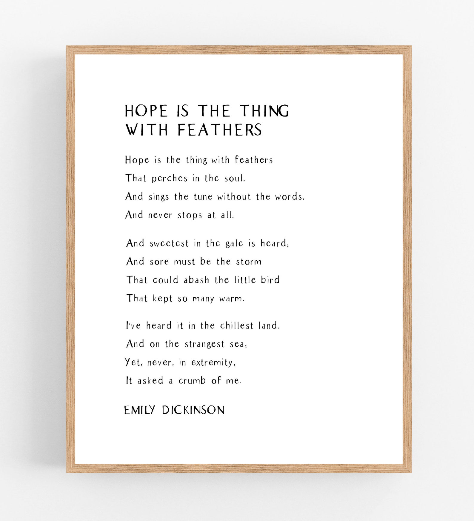 Hope is the Thing With Feathers / Emily Dickinson / Printable - Etsy