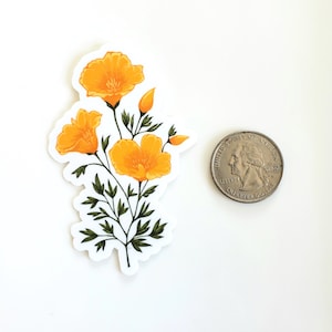3" California Poppy Vinyl Sticker / Waterproof Orange Poppy Decal ...