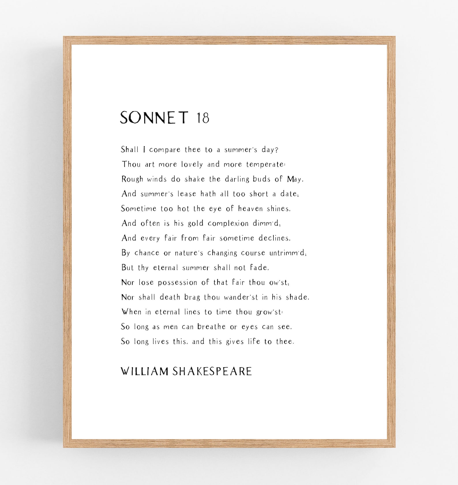 Sonnet 18 / Shakespeare / Printable / Art / Digital Download ...