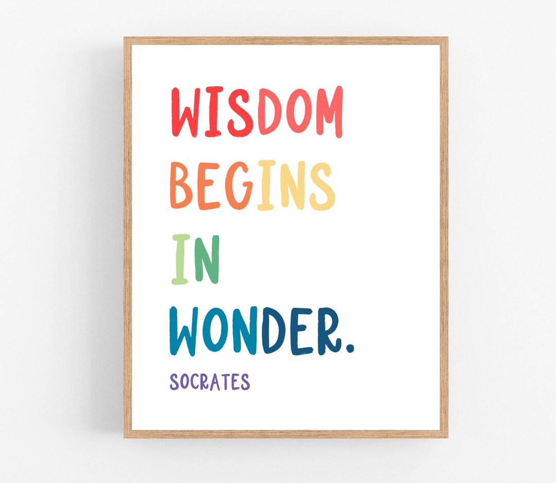 Wisdom Begins in Wonder / Socrates / Playroom Decor / Modern Playroom ...