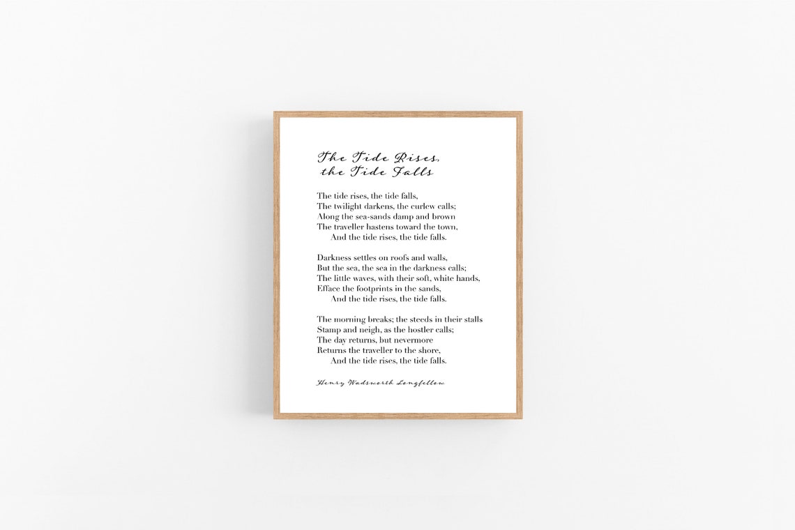 The Tide Rises the Tide Falls / Henry Wadsworth Longfellow / - Etsy