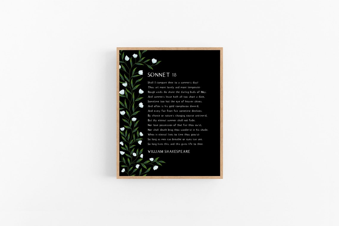 Sonnet 18 / Shakespeare / Printable / Art / Digital Download ...