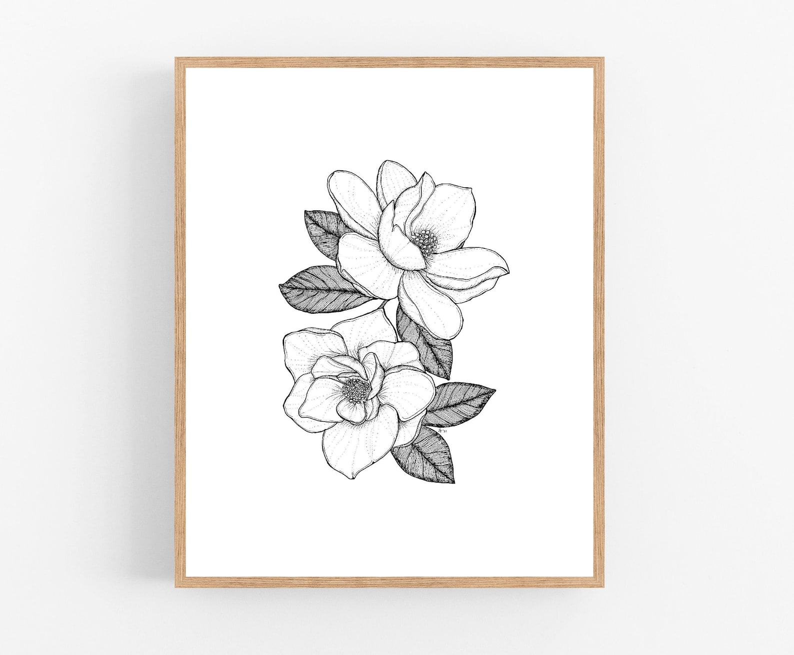 Magnolia Ink Sketch Print / Printable / Art / Digital Download - Etsy
