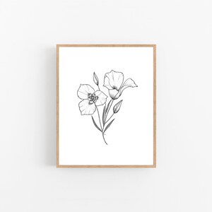 Sego Lily Ink Sketch Print / Printable / Art / Digital Download ...
