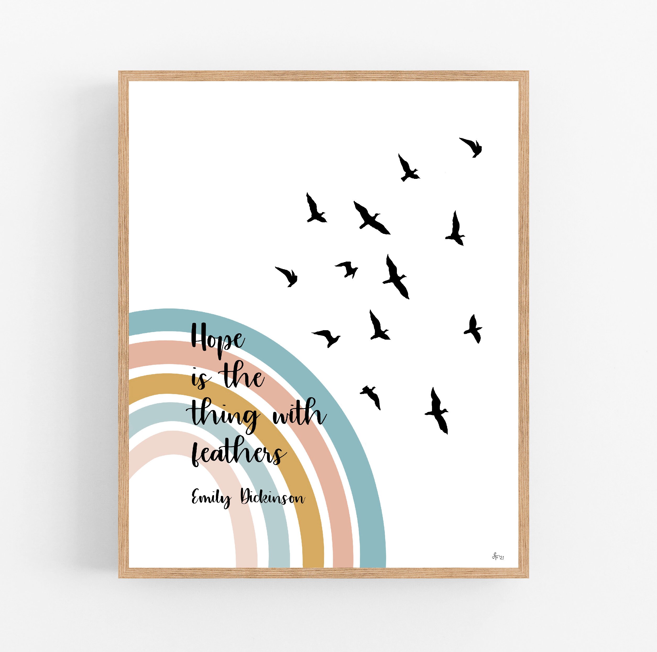 Hope is the Thing With Feathers / Emily Dickinson / Printable - Etsy