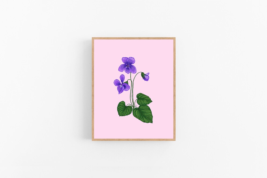 Violet Illustration / Printable / Art / Digital Download / Color Sketch ...