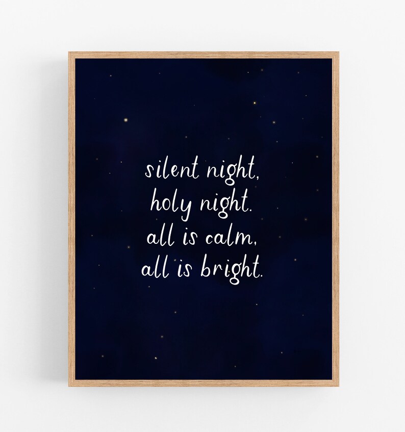 Silent Night / Printable / Printable Art / Digital Download / - Etsy