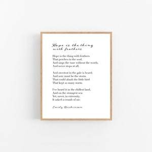 Hope is the Thing With Feathers / Emily Dickinson / Printable / Art ...