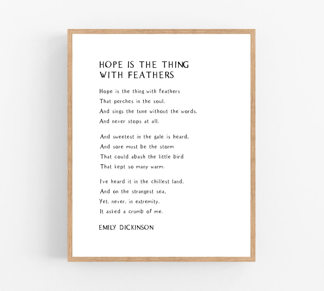 Hope is the Thing With Feathers / Emily Dickinson / Printable / Art ...