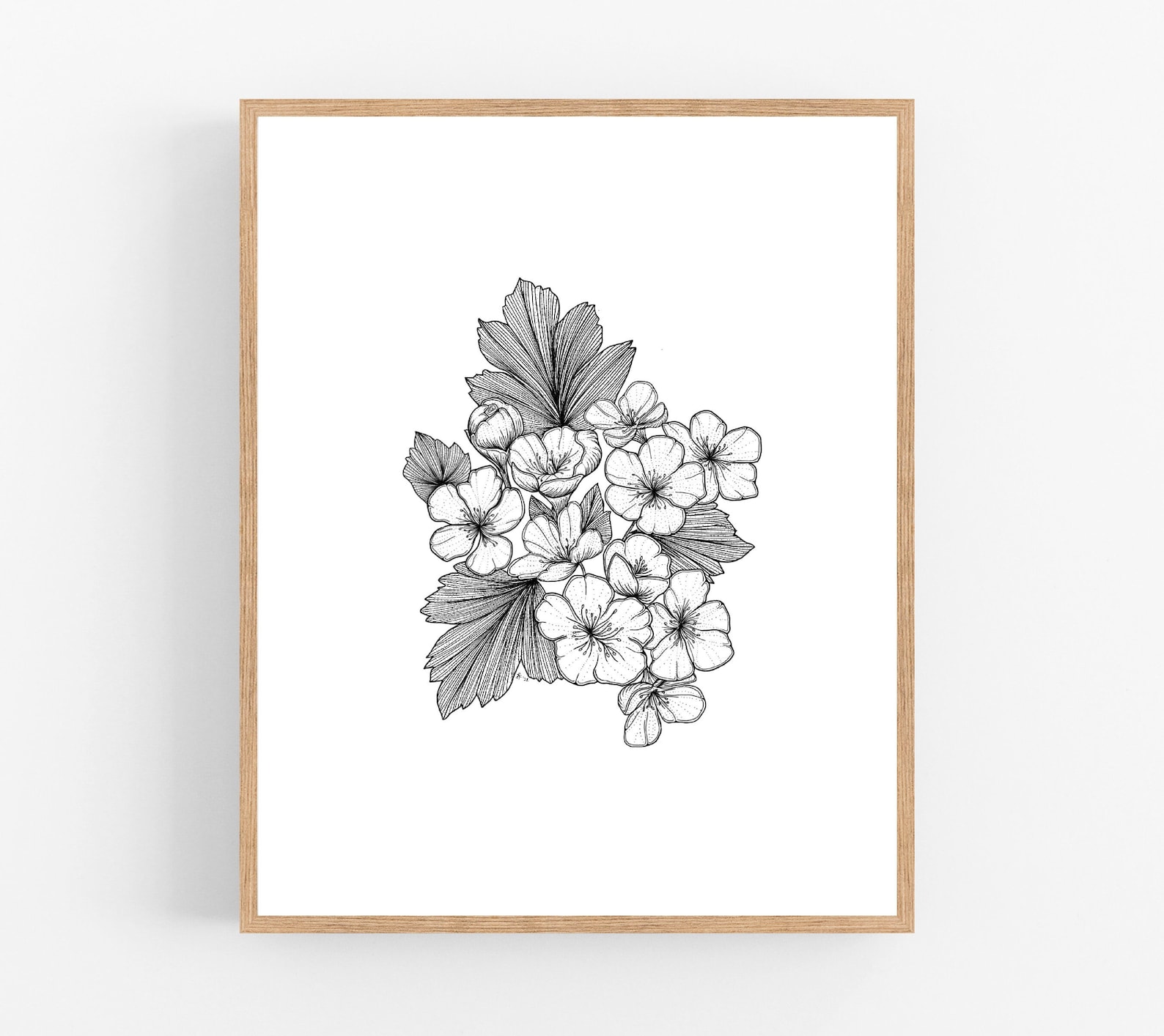 Hawthorn Flower Illustration / Ink Sketch Print / Botanical Print ...