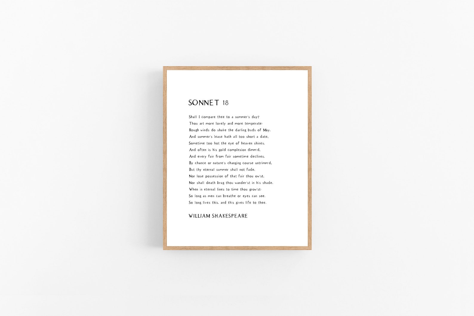 Sonnet 18 / Shakespeare / Printable / Art / Digital Download / - Etsy