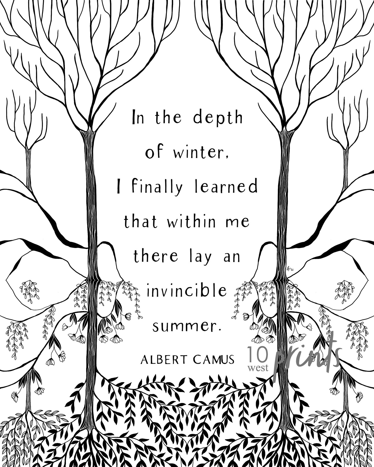 In the Depth of Winter / Invincible Summer / Albert Camus Print ...