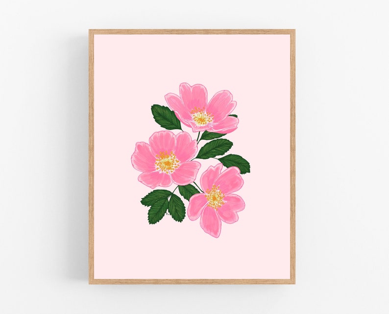 Wild Prairie Rose Illustration Print / Printable / Art / Digital ...