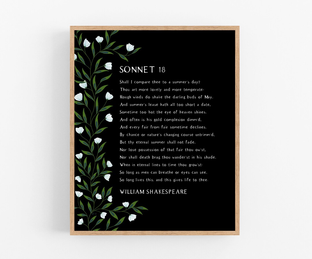 Sonnet 18 / Shakespeare / Printable / Art / Digital Download ...