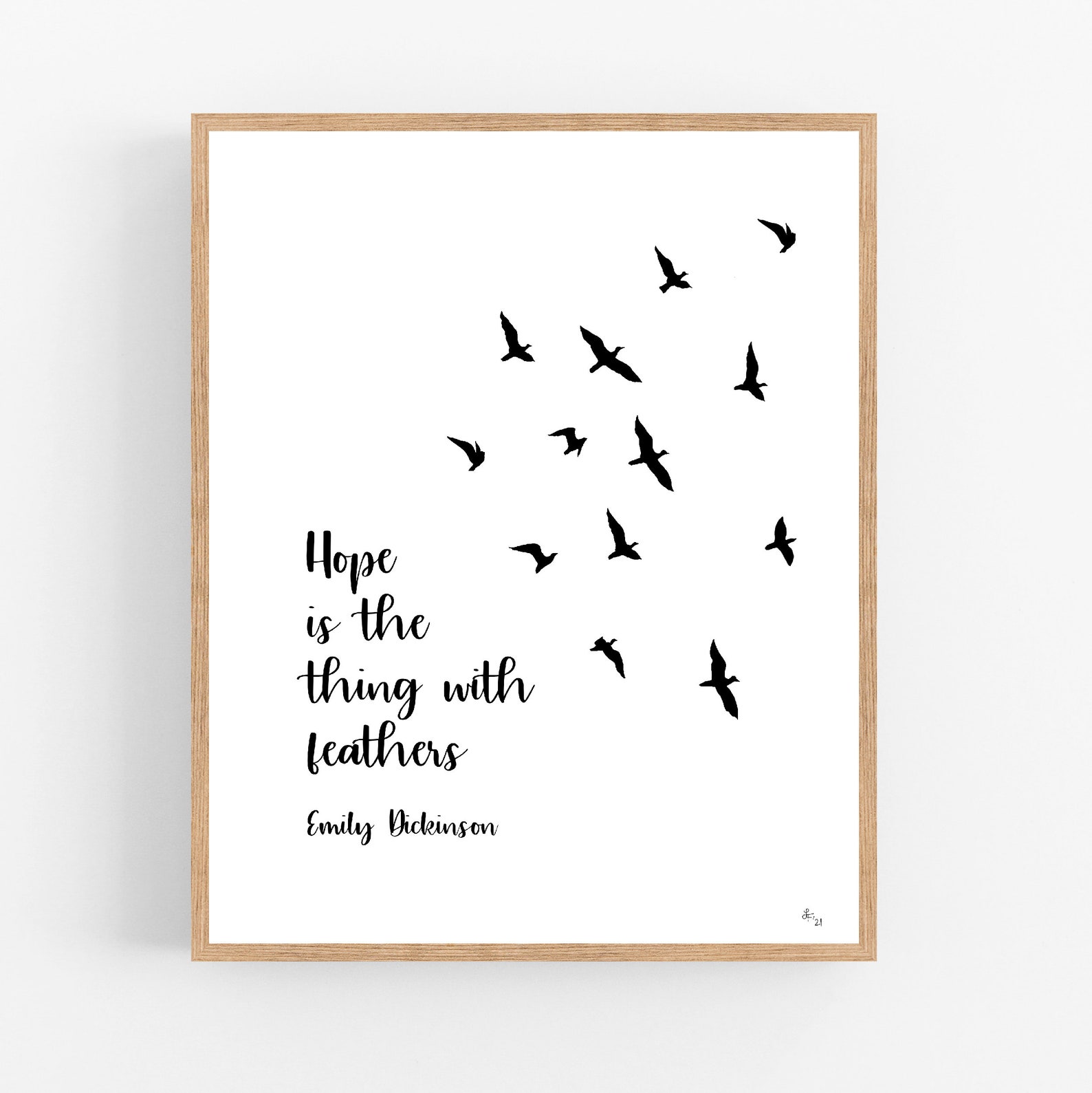 Hope is the Thing With Feathers / Emily Dickinson / Printable - Etsy