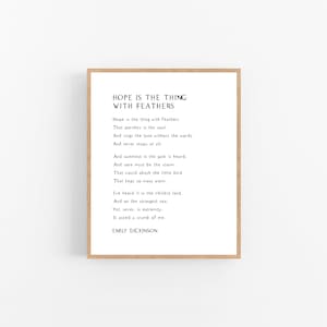 Hope is the Thing With Feathers / Emily Dickinson / Printable / Art ...