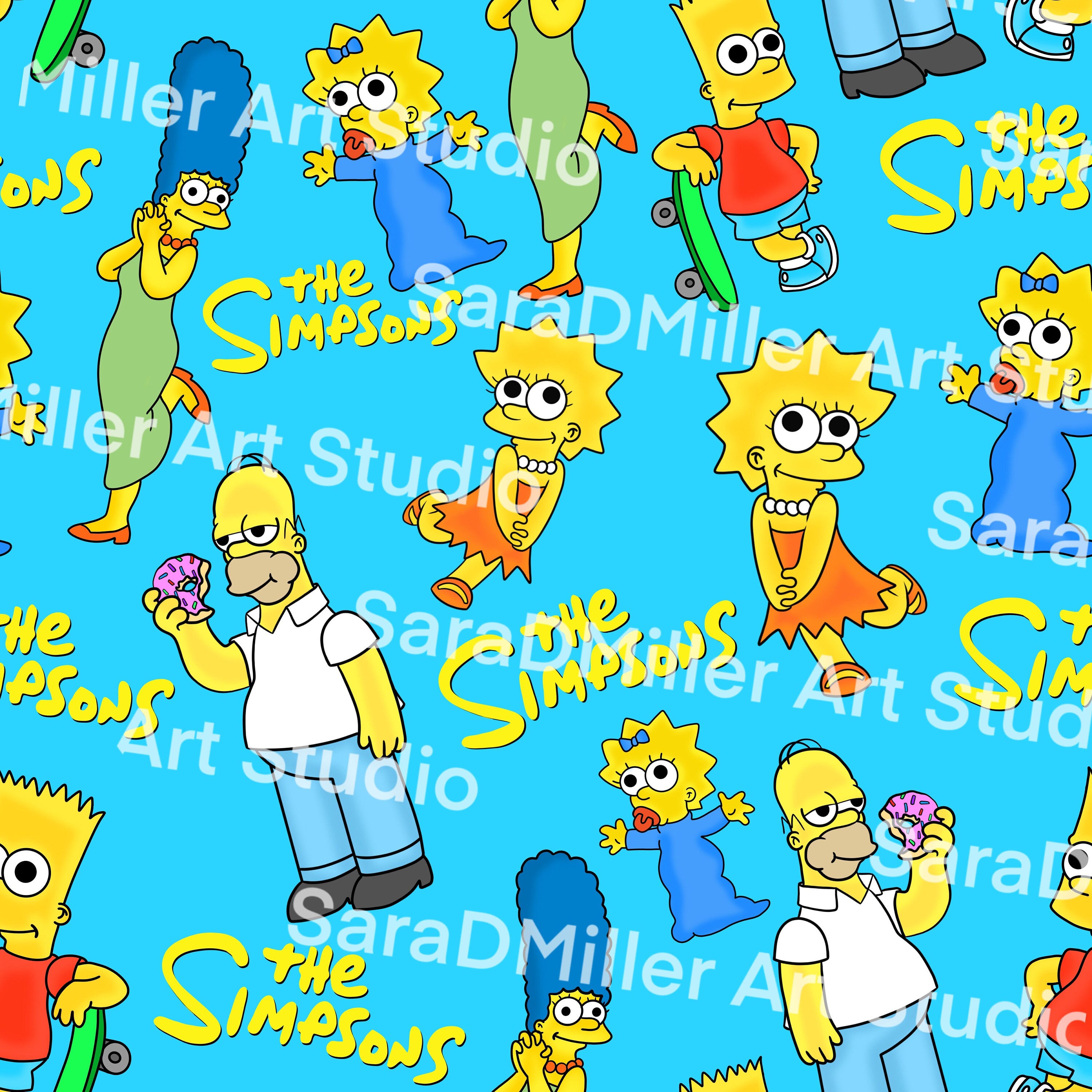 THE SIMPSONS Design Seamless JPEG Fichier téléchargement | Etsy