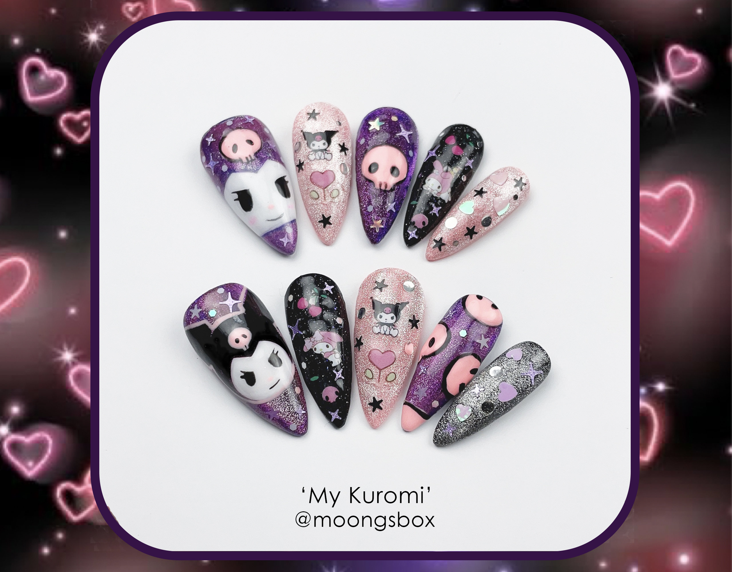 My Kuromi Press On Nails Fake Nails False Nails Gothic Etsy