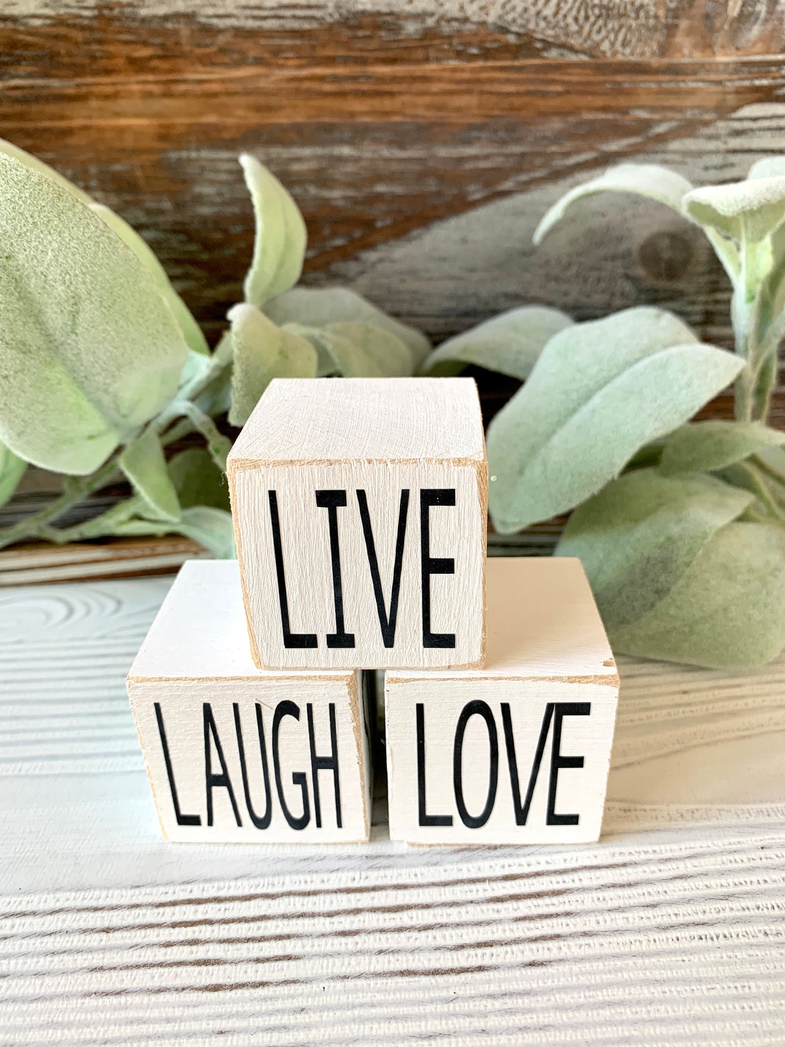 Mini wood sign wood block sign set of 3 small blocks mantle | Etsy