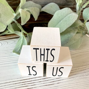 Mini Wood Sign, Wood Block Sign, Set of 3 Small Blocks, Mantle Decor ...