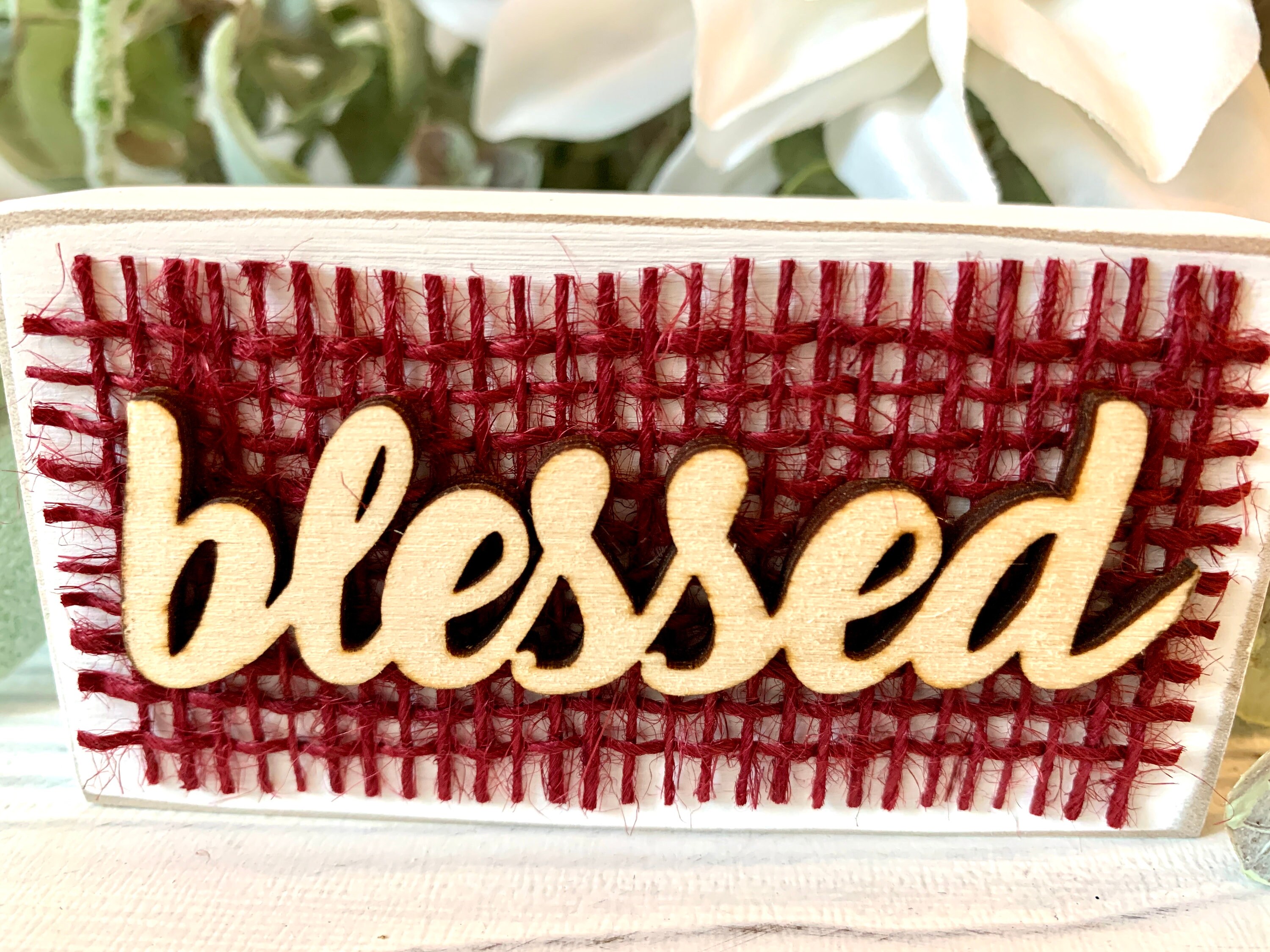 Mini Wood Sign Sign With Burlap Mantle Decor Shelf Sitter | Etsy