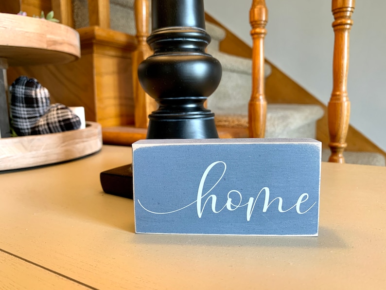 Mini wood sign mantle decor Farmhouse decor Home cursive | Etsy