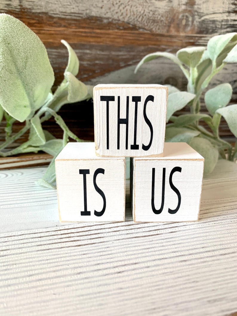 Mini Wood Sign Wood Block Sign Set of 3 Small Blocks Mantle - Etsy