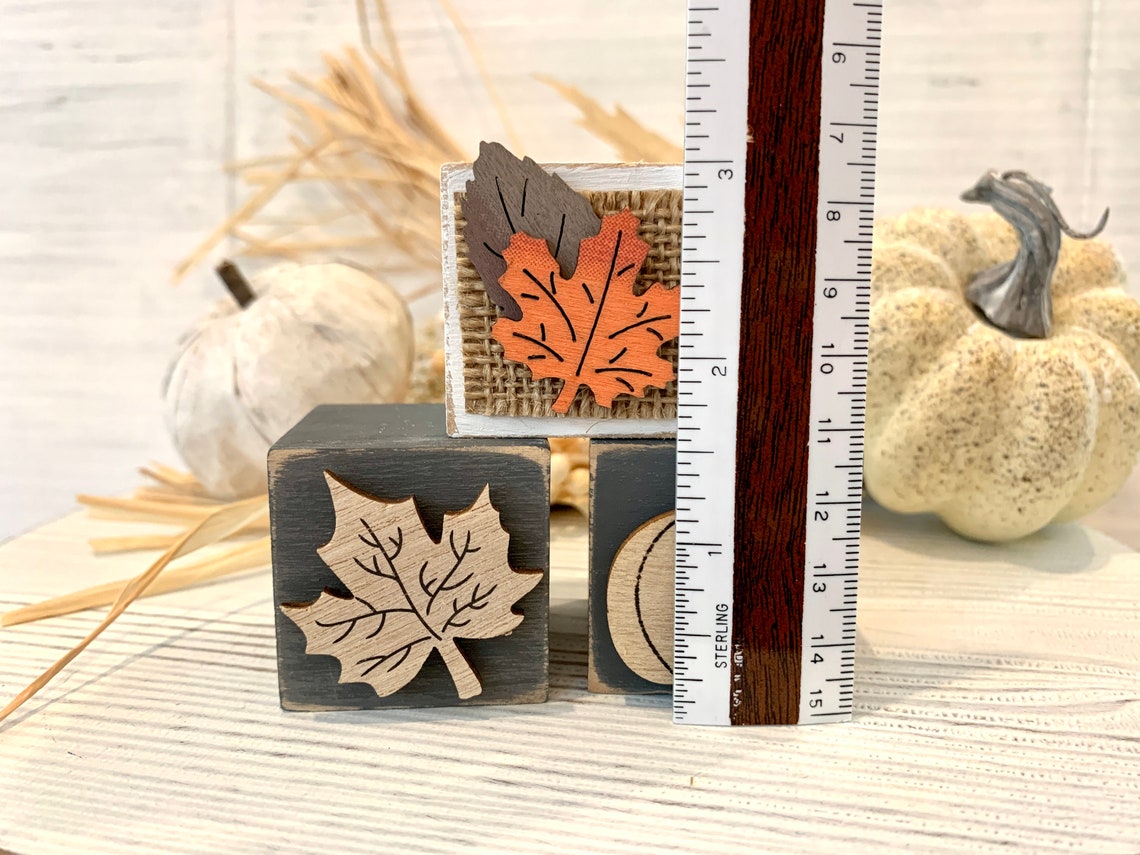 Small Wood Sign Set of 3 Blocks 1.5 Each Mantle - Etsy