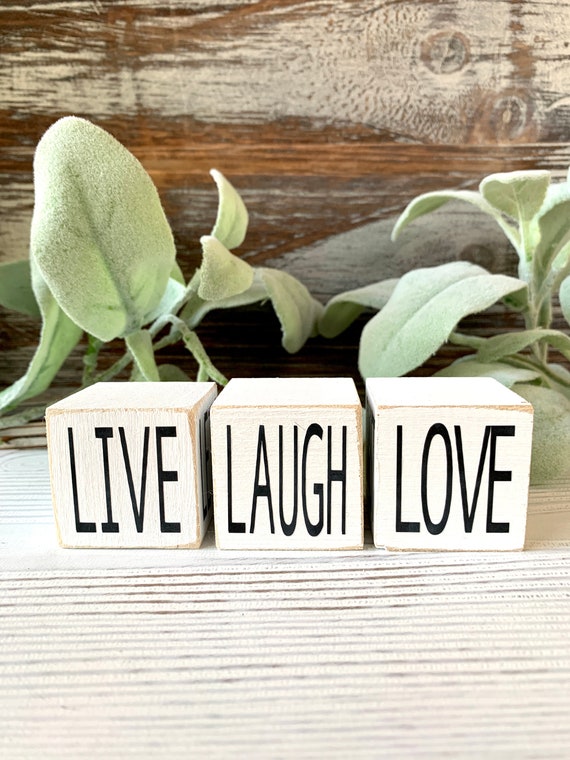 Mini Wood Sign Wood Block Sign Set of 3 Small Blocks Mantle | Etsy